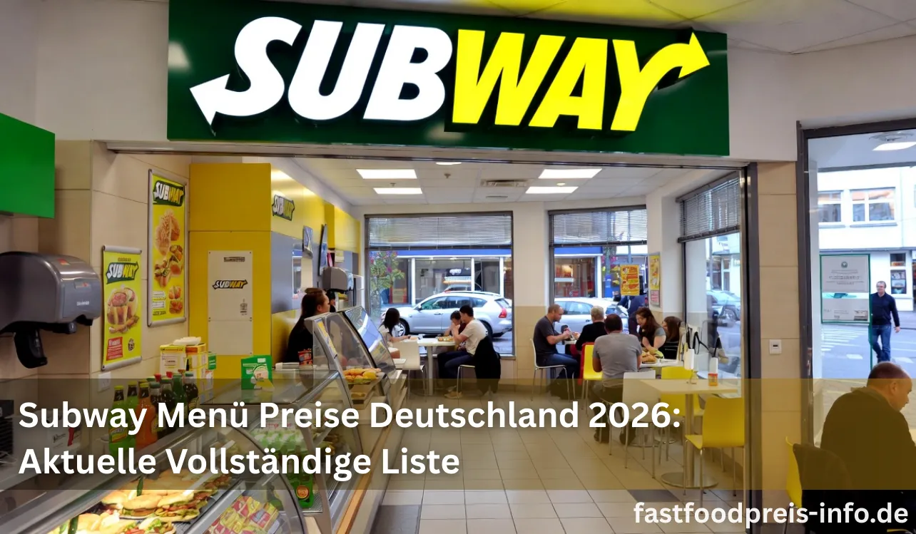 Subway Menü Preise Deutschland 2026: Aktuelle Vollständige Liste